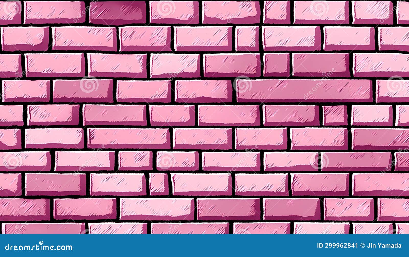 Brick Wall Seamless Pattern. Vector Illustration. Pink Brick Wall Stock ...