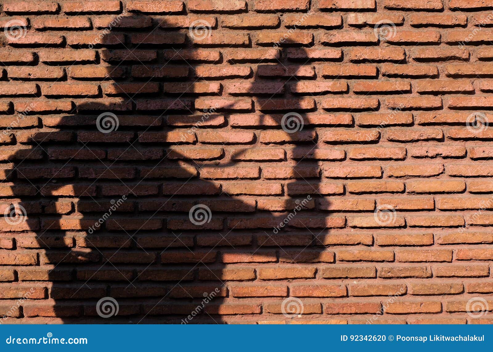 Brick wall with stock photo. Image of decorative, person - 92342620