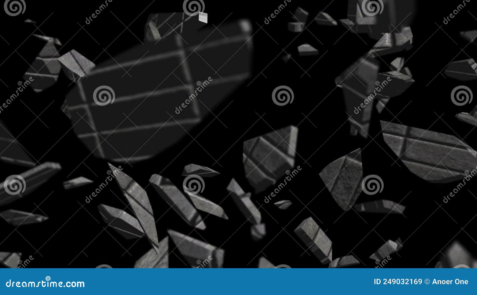 Brick Wall Shatter Loop Animation Stock Video - Video of fragments ...