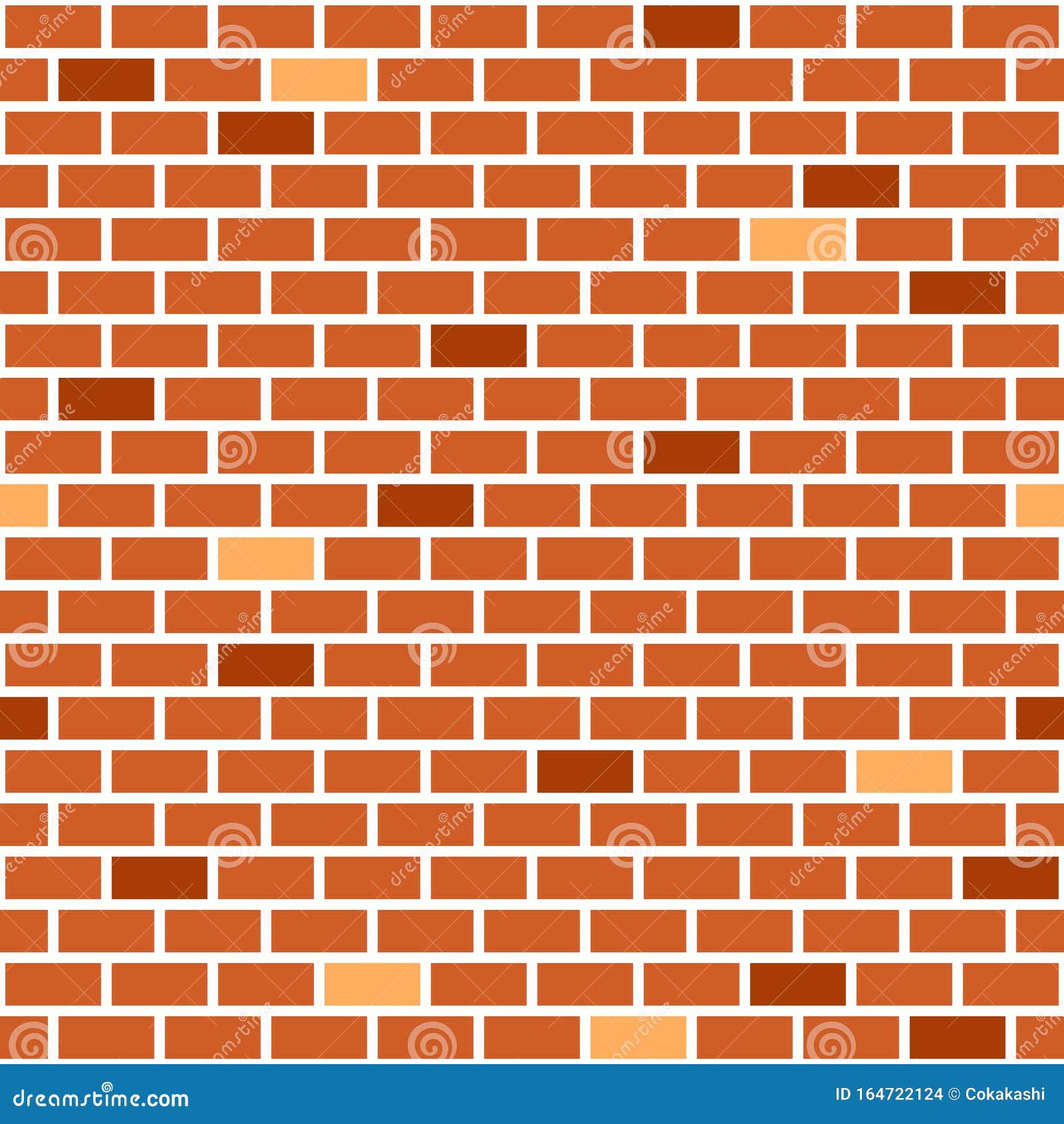 Brick Wall Simple Seamless Pattern Vector, Random Shade Color. Stock ...