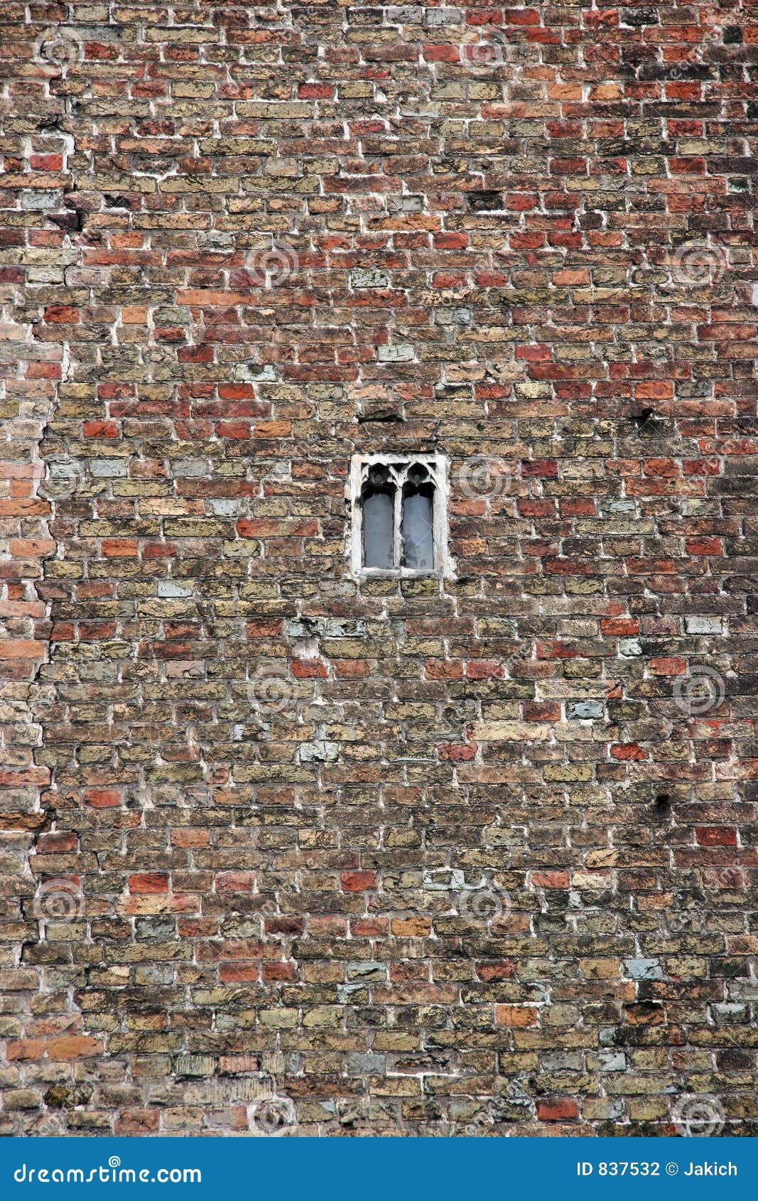 Brick Wall with Small Window Stock Photo - Image of backdrop, plaster ...
