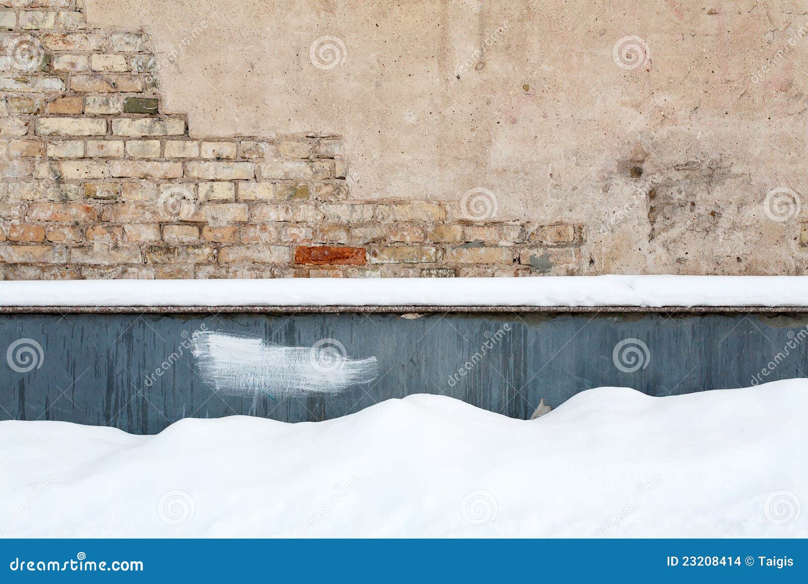 Brick wall and snow stock photo. Image of pattern, color - 23208414