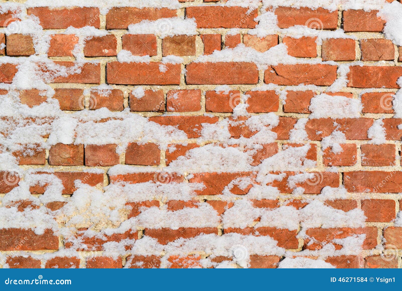 Brick Wall with Snow Perfect As Background Stock Photo - Image of snow ...