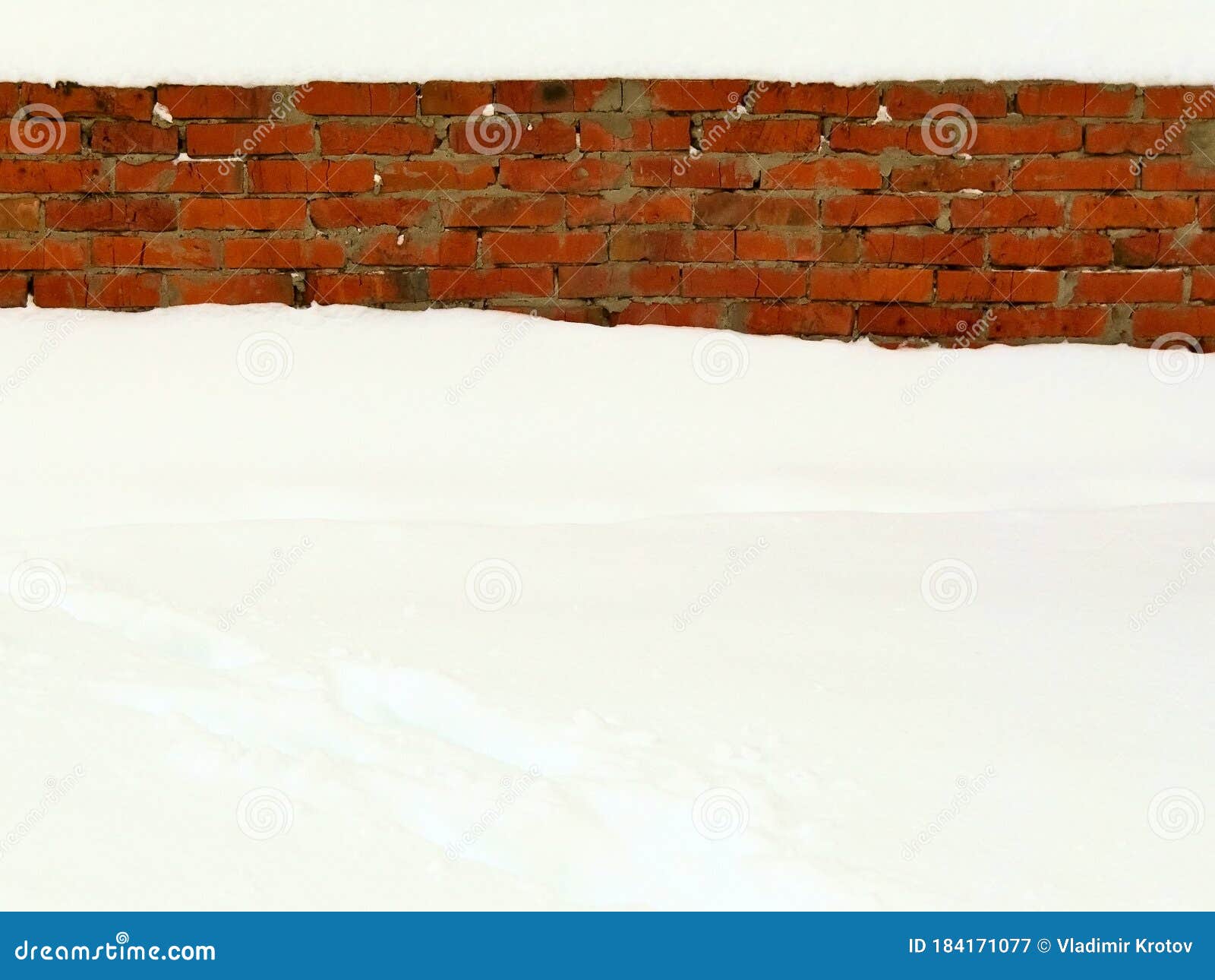 Brick wall in the snow stock image. Image of tone, detail - 184171077