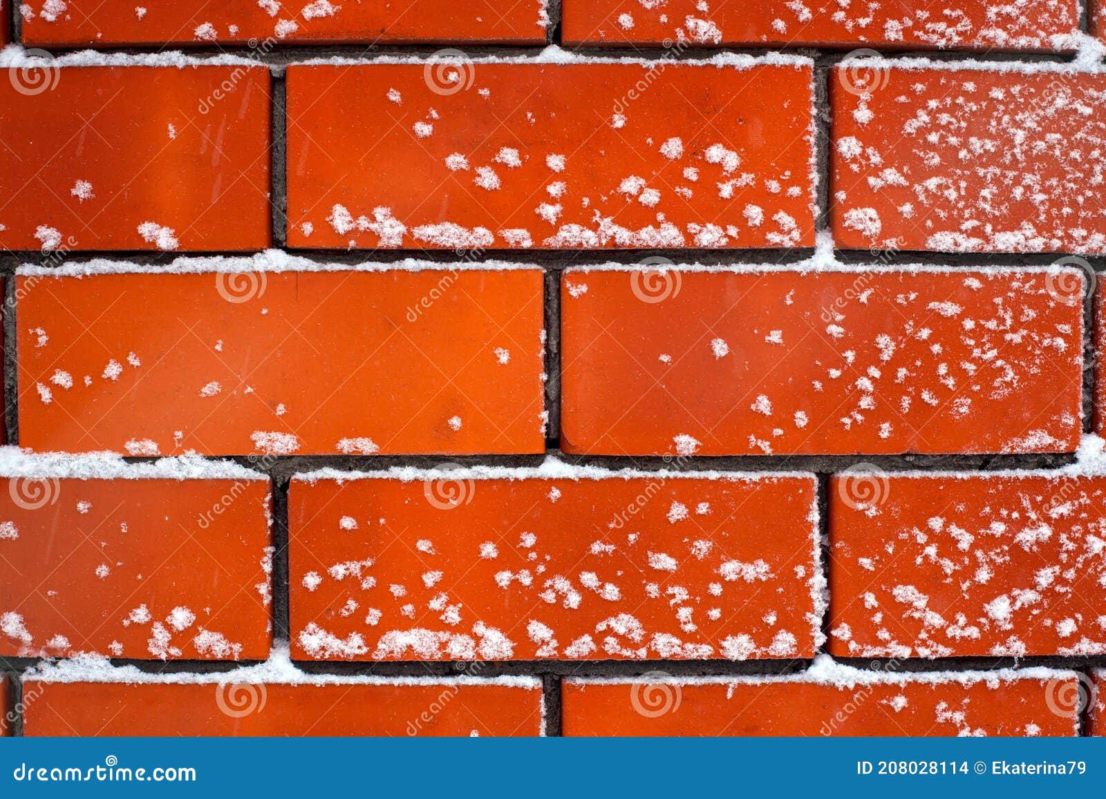 Brick Wall with Snow on it after Snowfall Stock Photo - Image of snow ...
