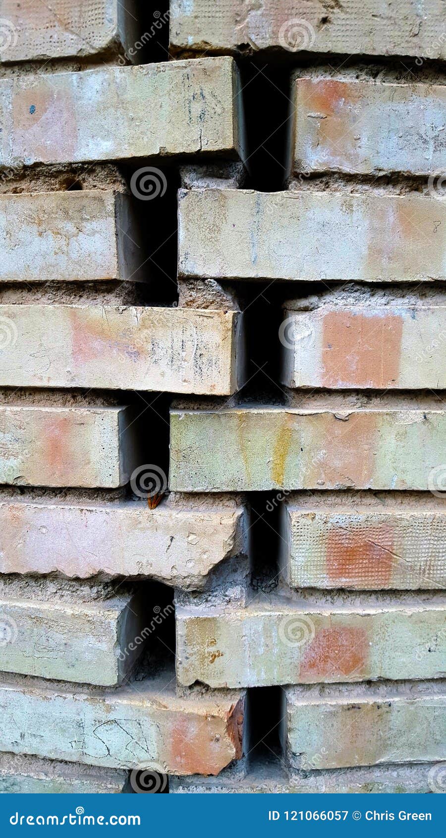 Brick Wall with Spaces. Multiple Rows. Stock Image - Image of interior ...