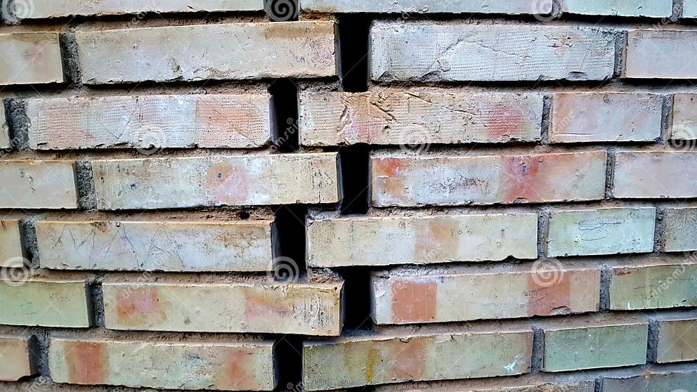 Brick Wall with Spaces. Spanish Bricks. Stock Image - Image of concrete ...