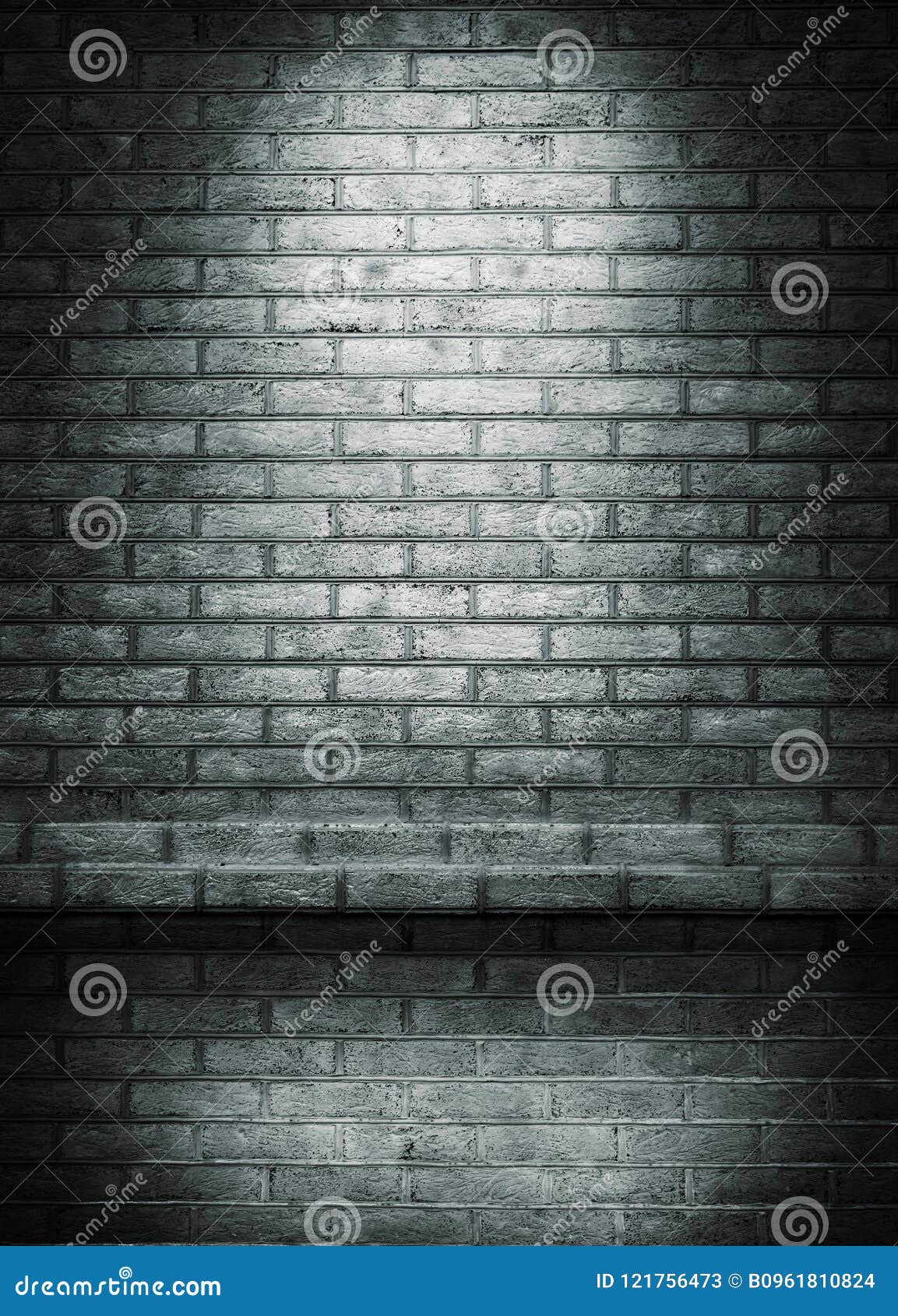 Brick Wall and Spotlight. Scene Illuminated Spotlight. Bricks Stock ...