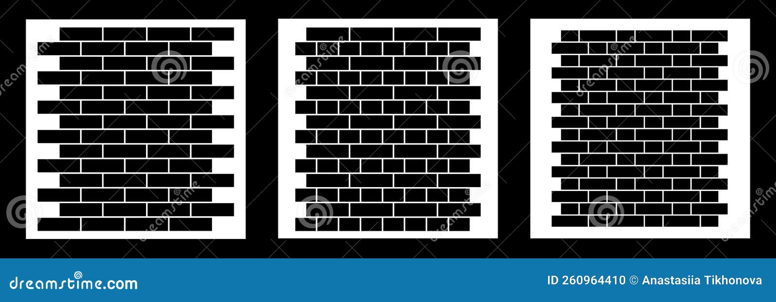 Brick wall stencil stock vector. Illustration of texture - 260964410