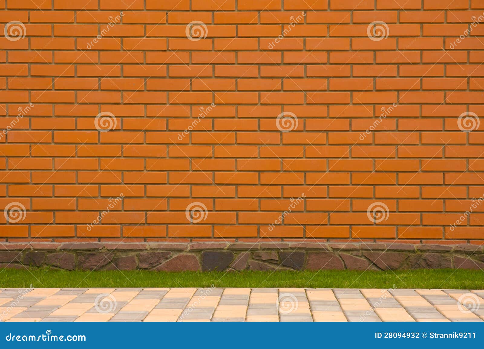 Brick Wall with a Stone Border Stock Photo - Image of work, patterns ...
