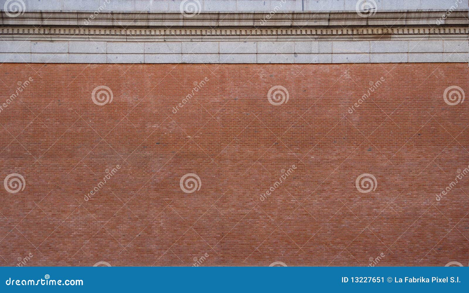 Brick Wall With Stone Cornice Stock Image - Image: 13227651