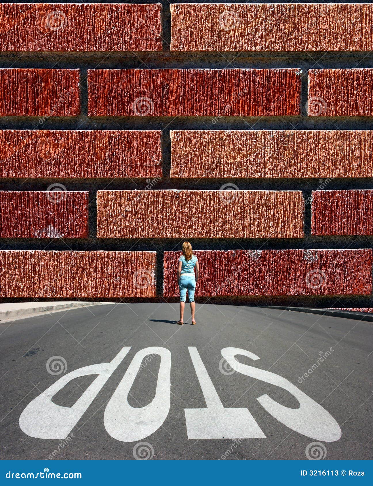 Brick wall and stop sign stock image. Image of structure - 3216113