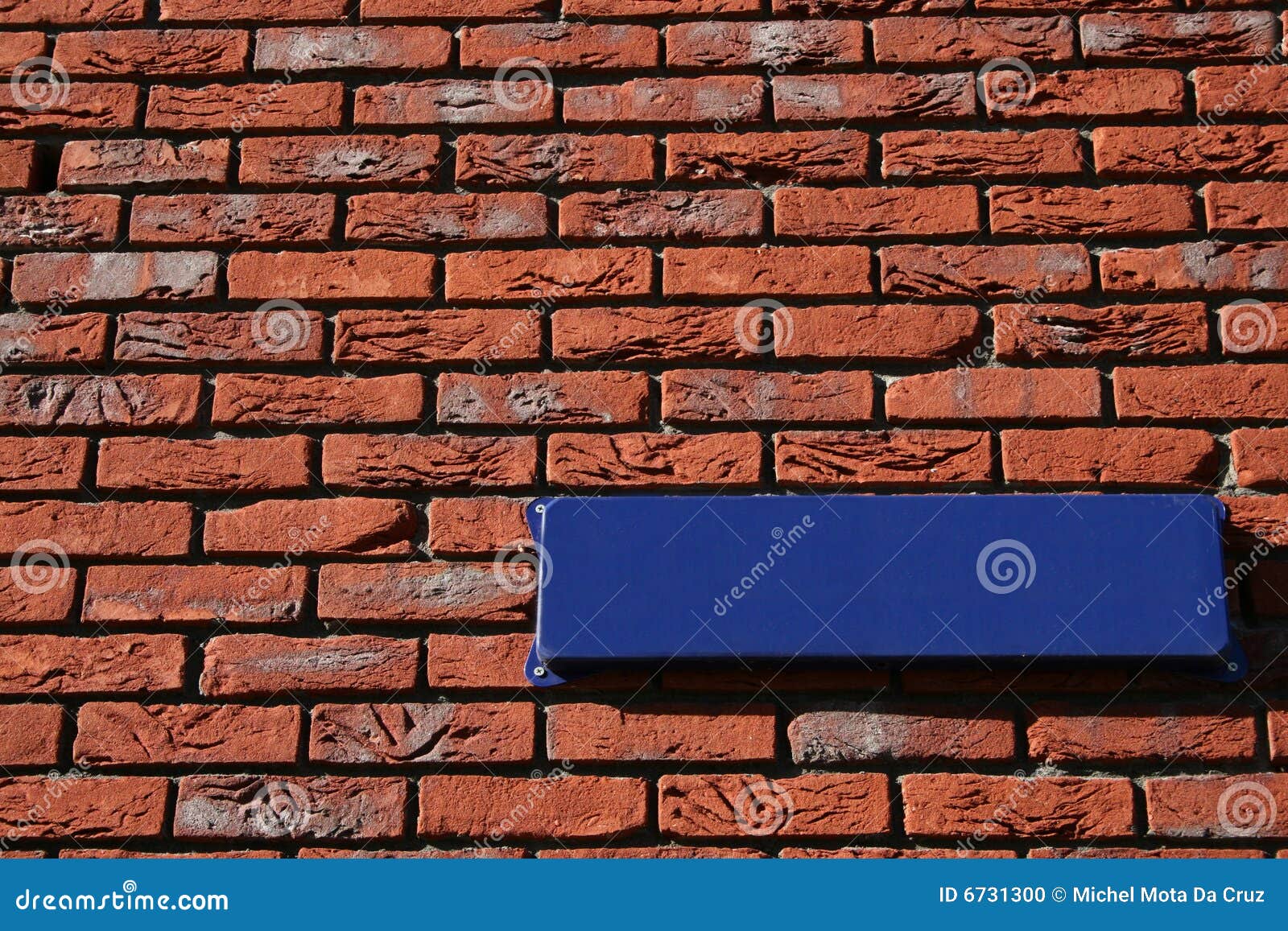Brick Wall with Street Sign Stock Photo - Image of abstract, pattern ...