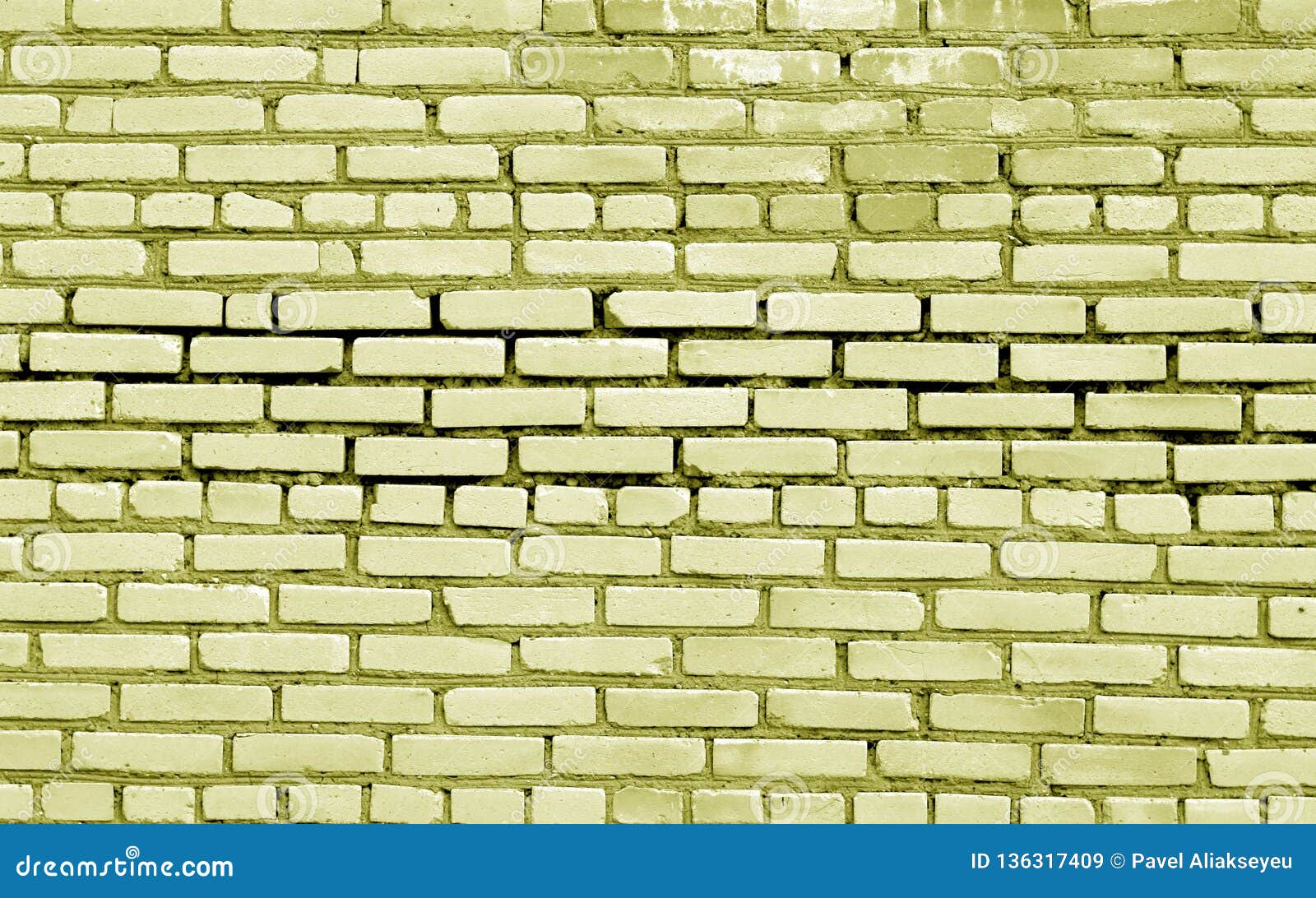 Brick Wall Surface in Yellow Tone Stock Image - Image of interior ...