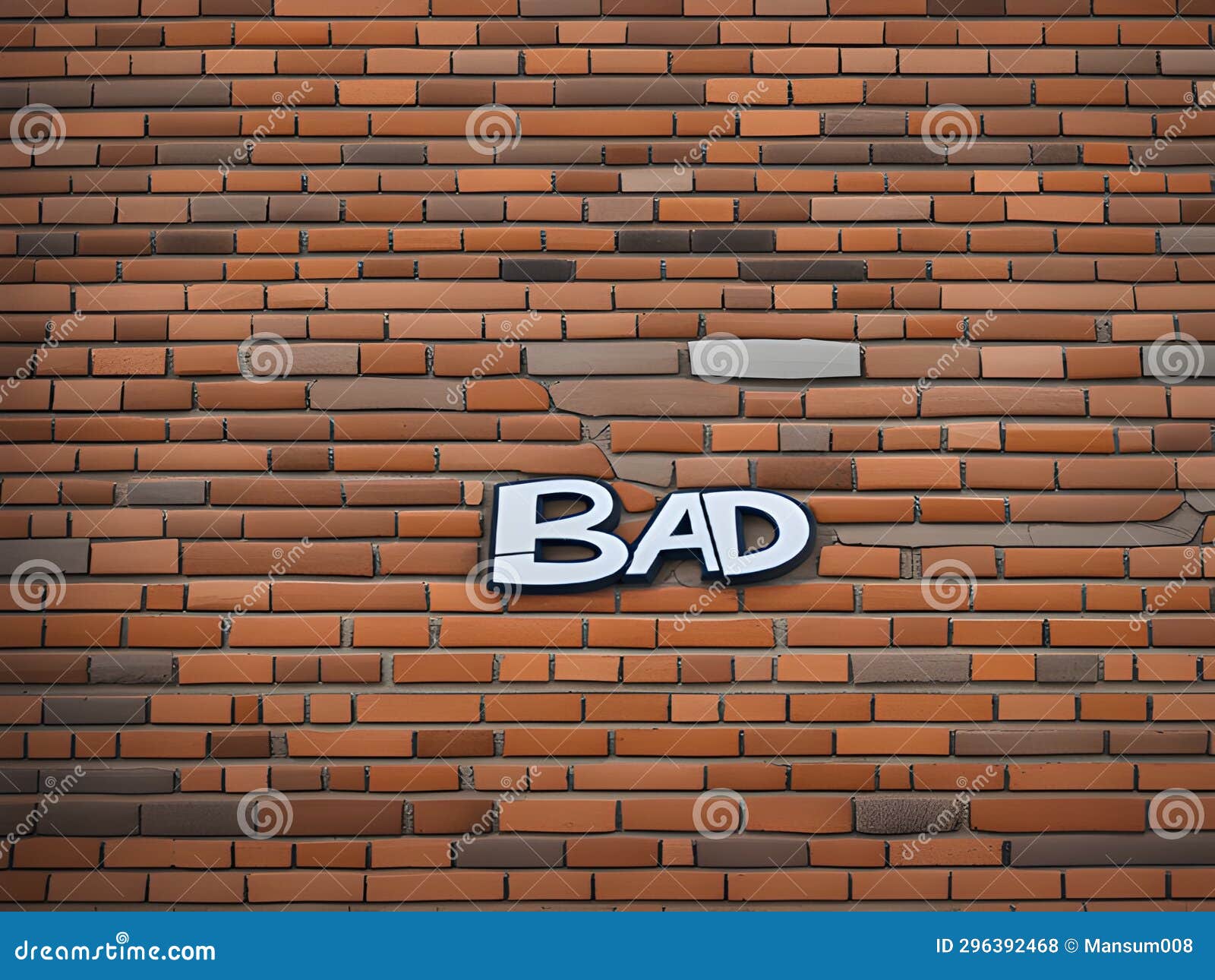 Brick Wall Texture Background with Text Bad Stock Illustration ...