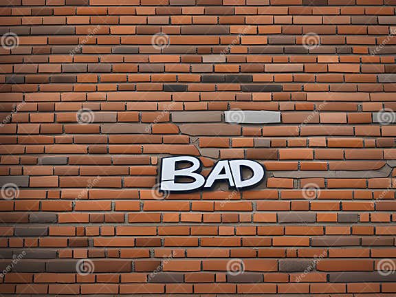 Brick Wall Texture Background with Text Bad Stock Illustration ...