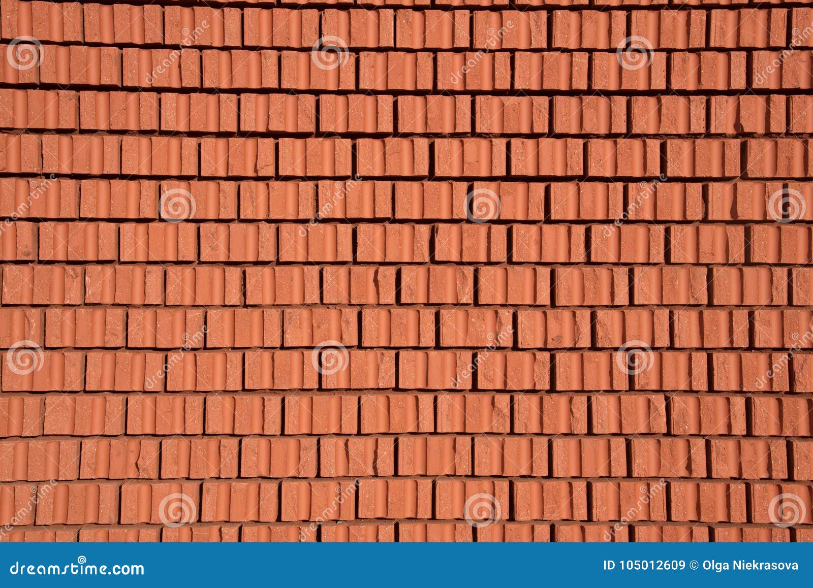 Brick Wall Texture of Red Stone Blocks Closeup. Stock Image - Image of ...