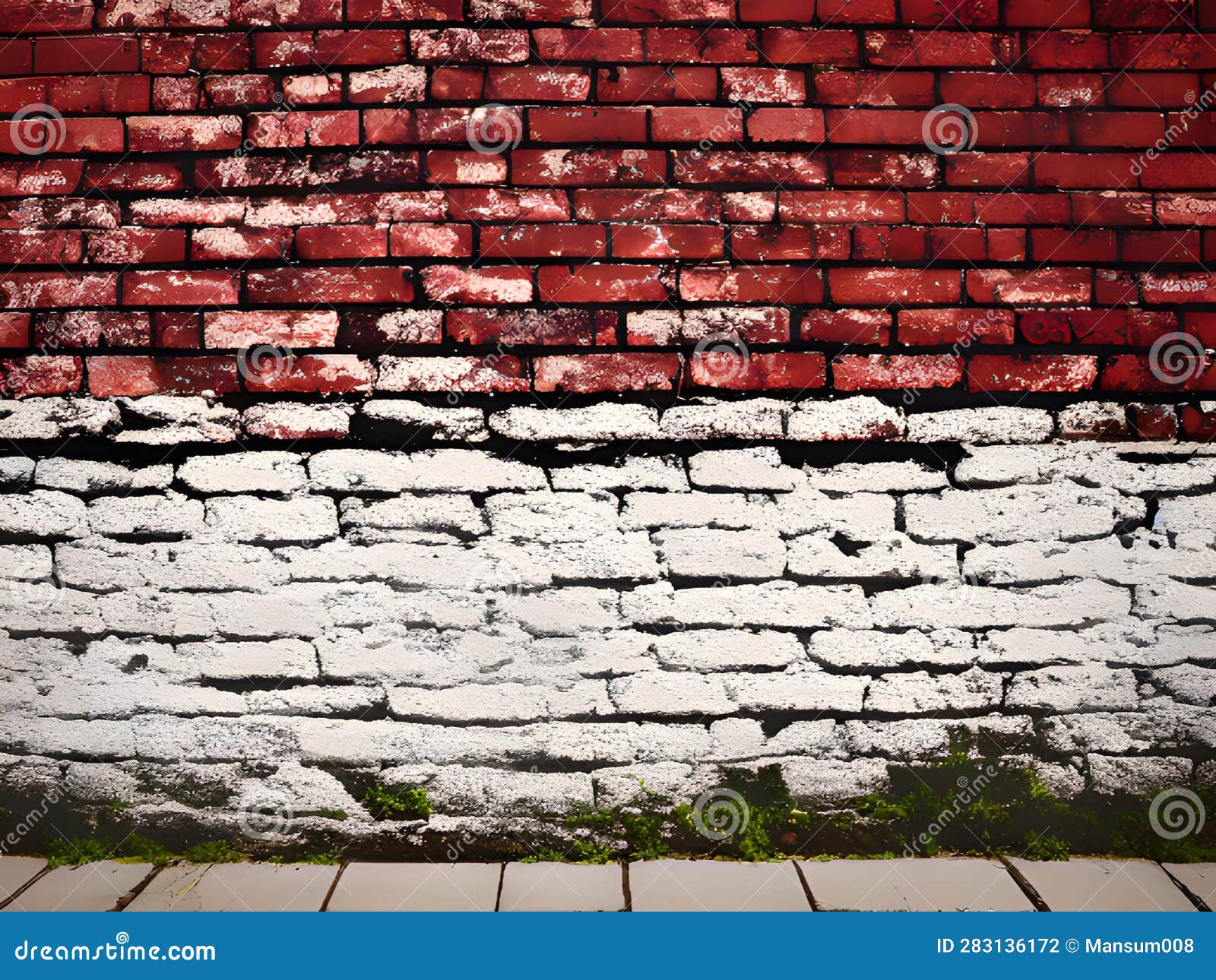 Brick Wall Texture with Scratches, Red Bricks. Background for Design ...