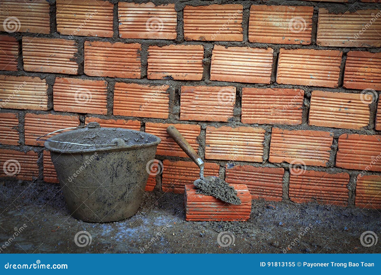 Brick Wall Trowel Stock Photos - Royalty Free Stock Images