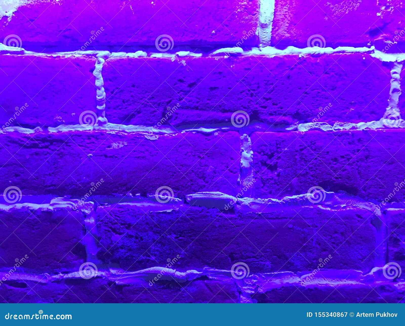 Brick Wall in Ultraviolet Light Stock Image - Image of bright, line ...