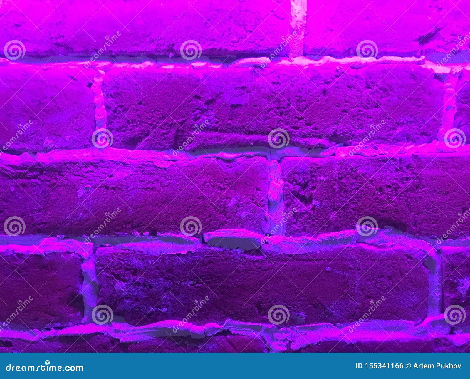 Brick Wall in Ultraviolet Light Stock Photo - Image of abstract ...
