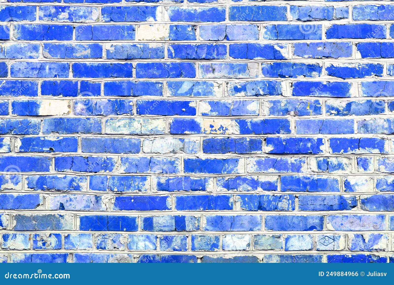 Brick Wall with Unusual Blue Bricks Made of Whole Blue Bricks and ...