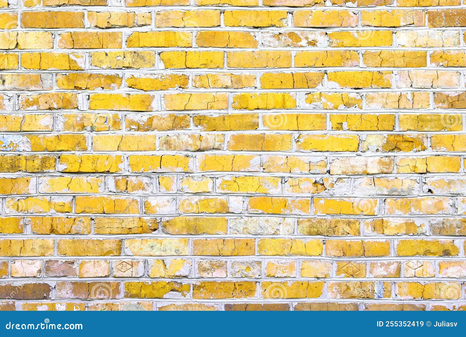 Brick Wall with Unusual Yellow Bricks Made of Whole Yellow Bricks Stock ...