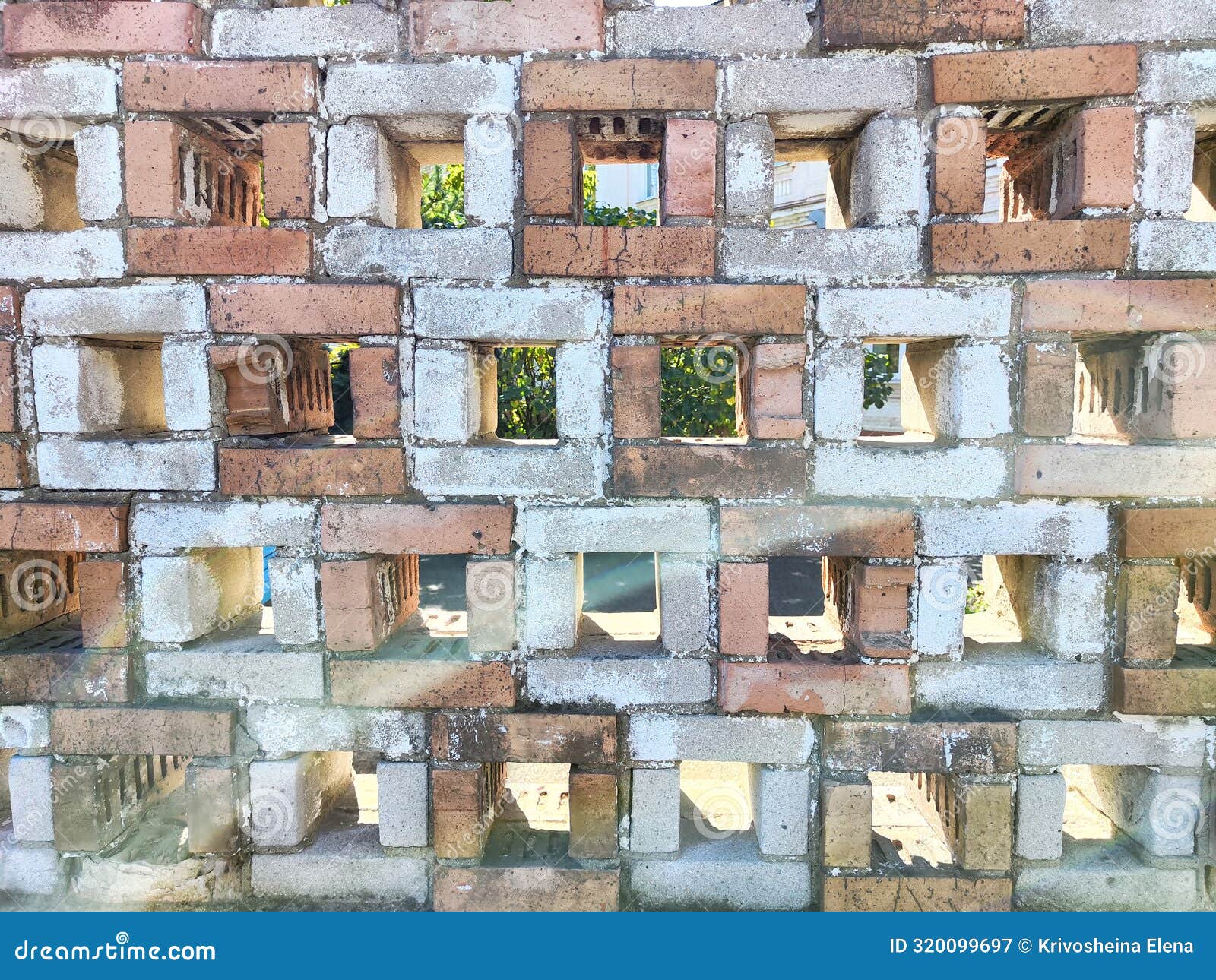Brick Wall with Varied Patterns and Textures in Daylight. Background ...