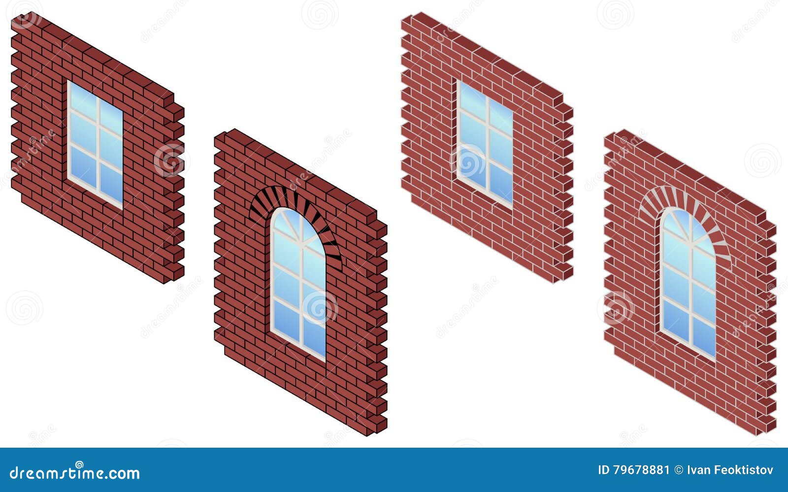 Brick wall window stock vector. Illustration of brick - 79678881