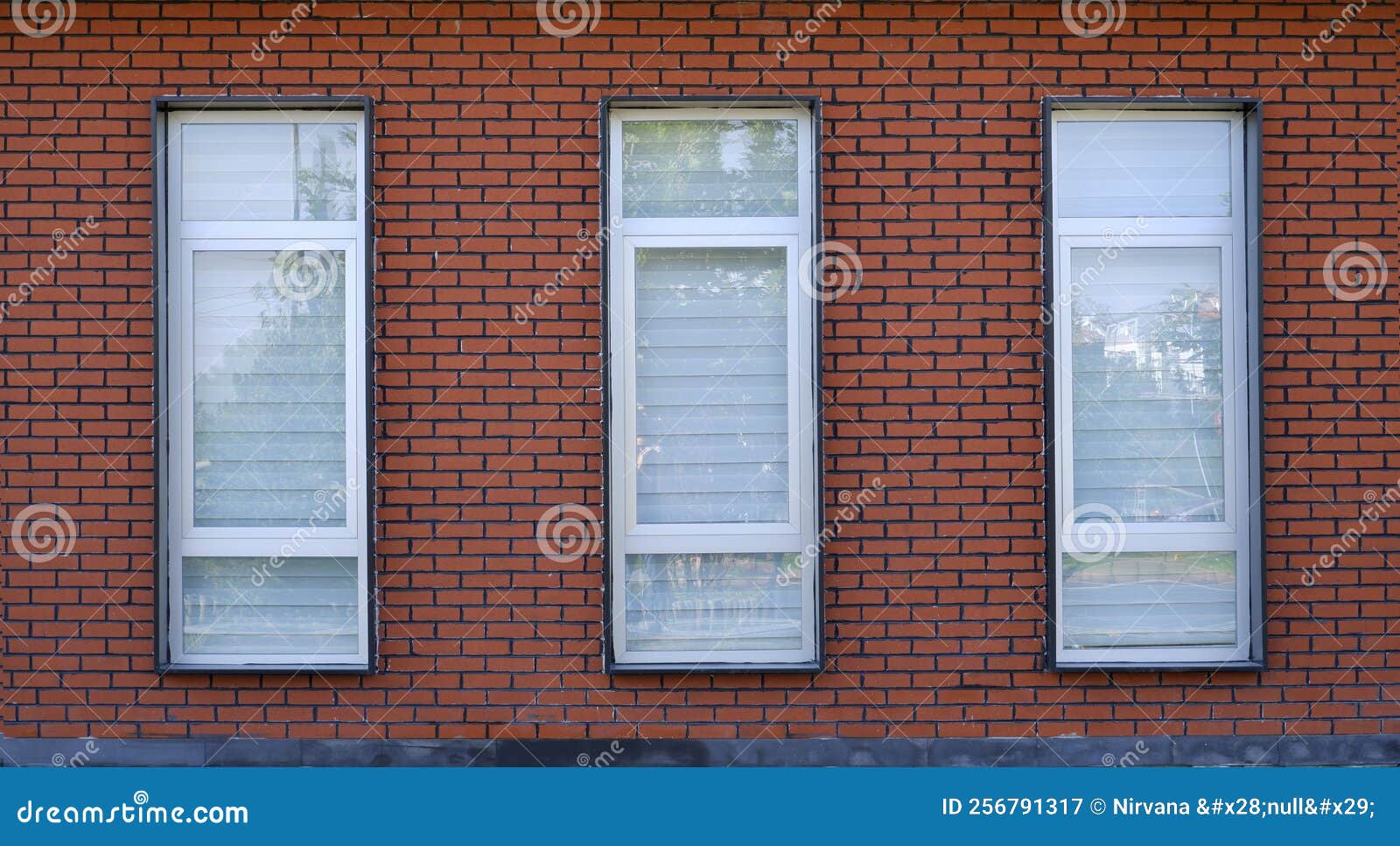 Brick wall and windows stock image. Image of siding - 256791317