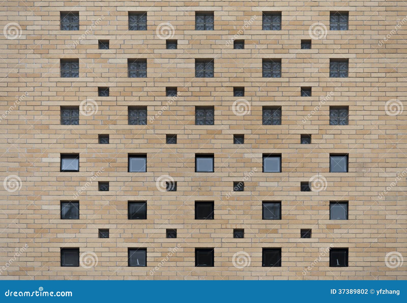 Brick Wall with Windows Texture Background Stock Photo - Image of ...