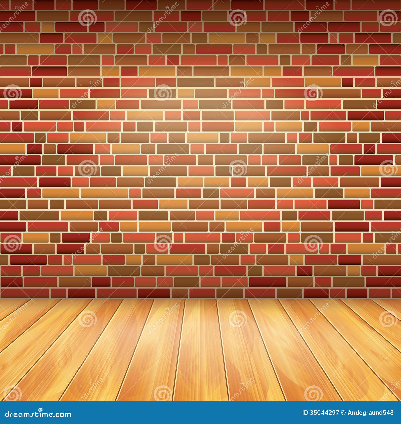 Brick Wall and Wood Floor, Vector Background Stock Vector ...