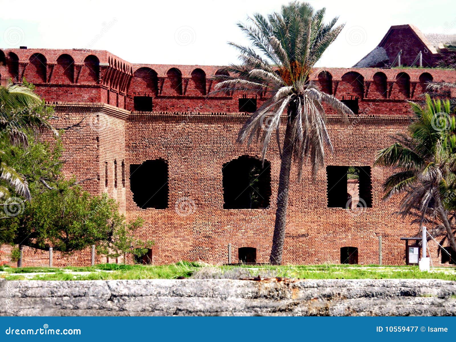 Brick Walls of Fort Jefferson Stock Image - Image of historic, national ...