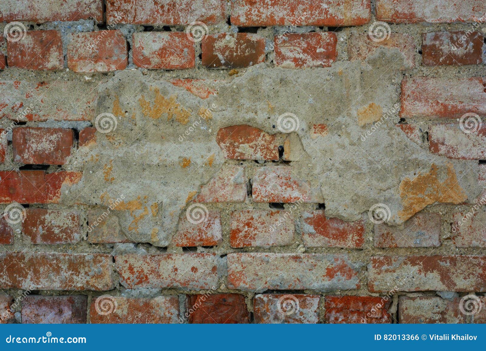 Brick Walls, Old Wall with Crumbling Plaster, Texture, Background Stock ...