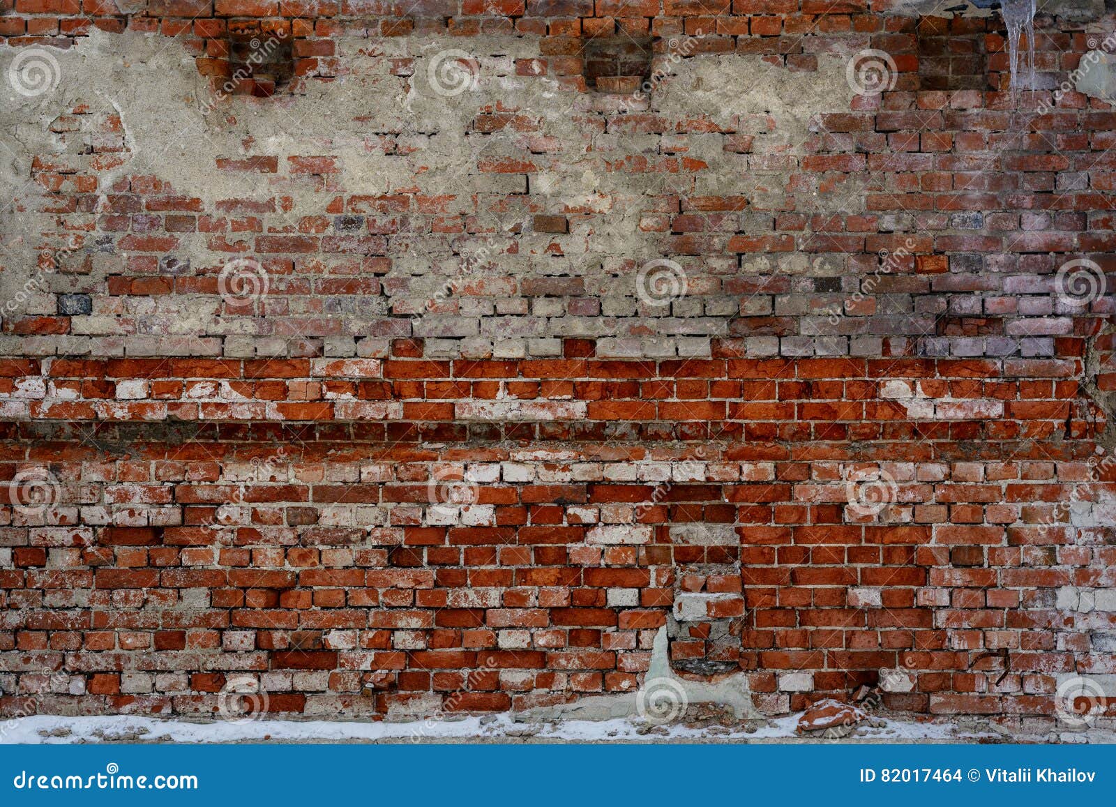 Brick Walls, Old Wall with Crumbling Plaster, Texture, Background Stock ...