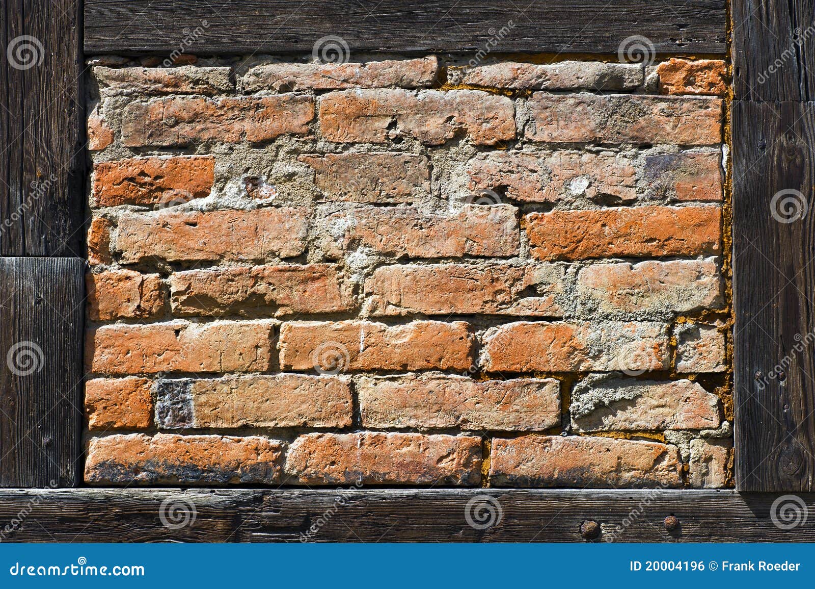 Brick walls, timbered stock photo. Image of brown, brick - 20004196
