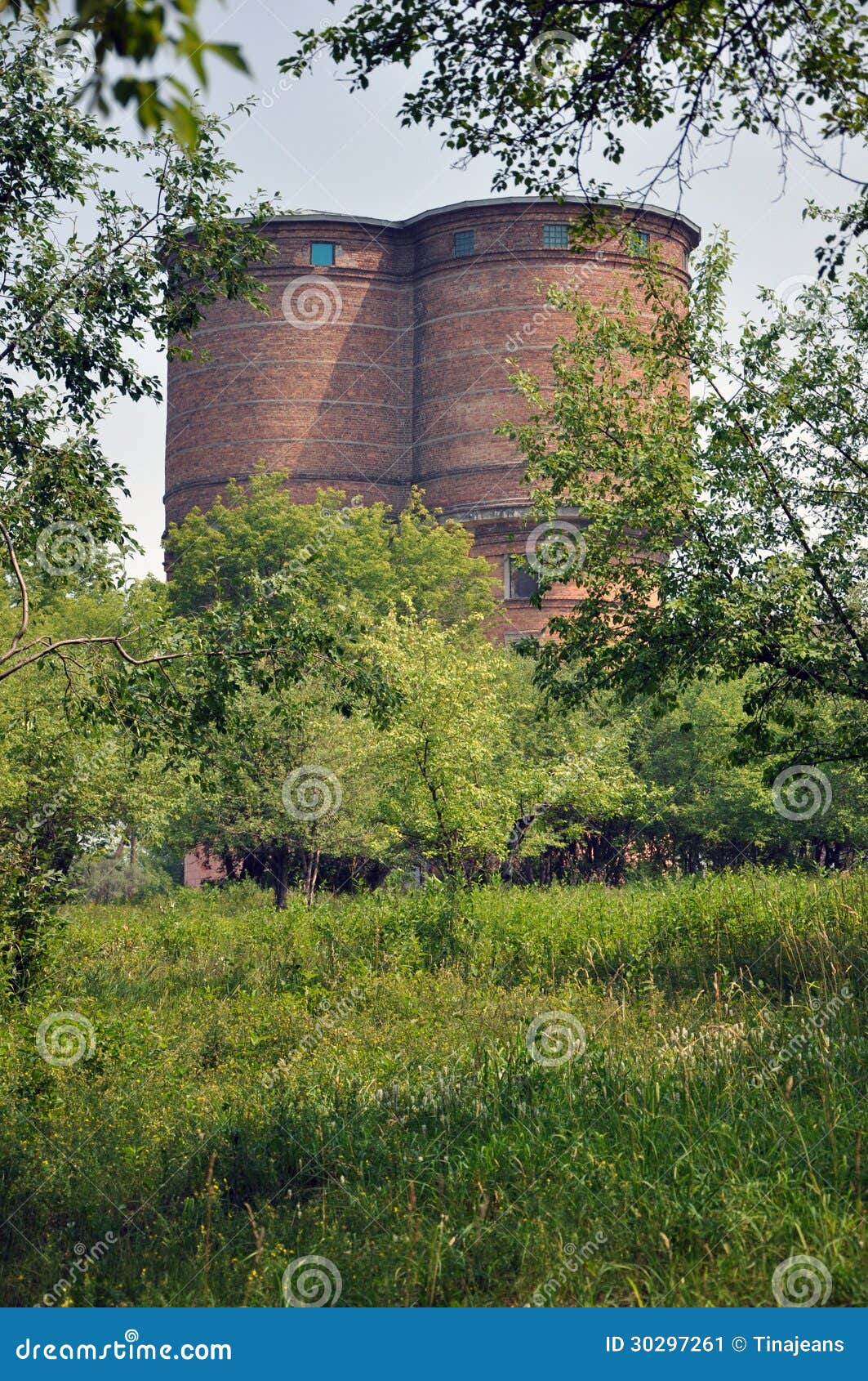 Water tower. stock image. Image of industry, grass, design - 30297261