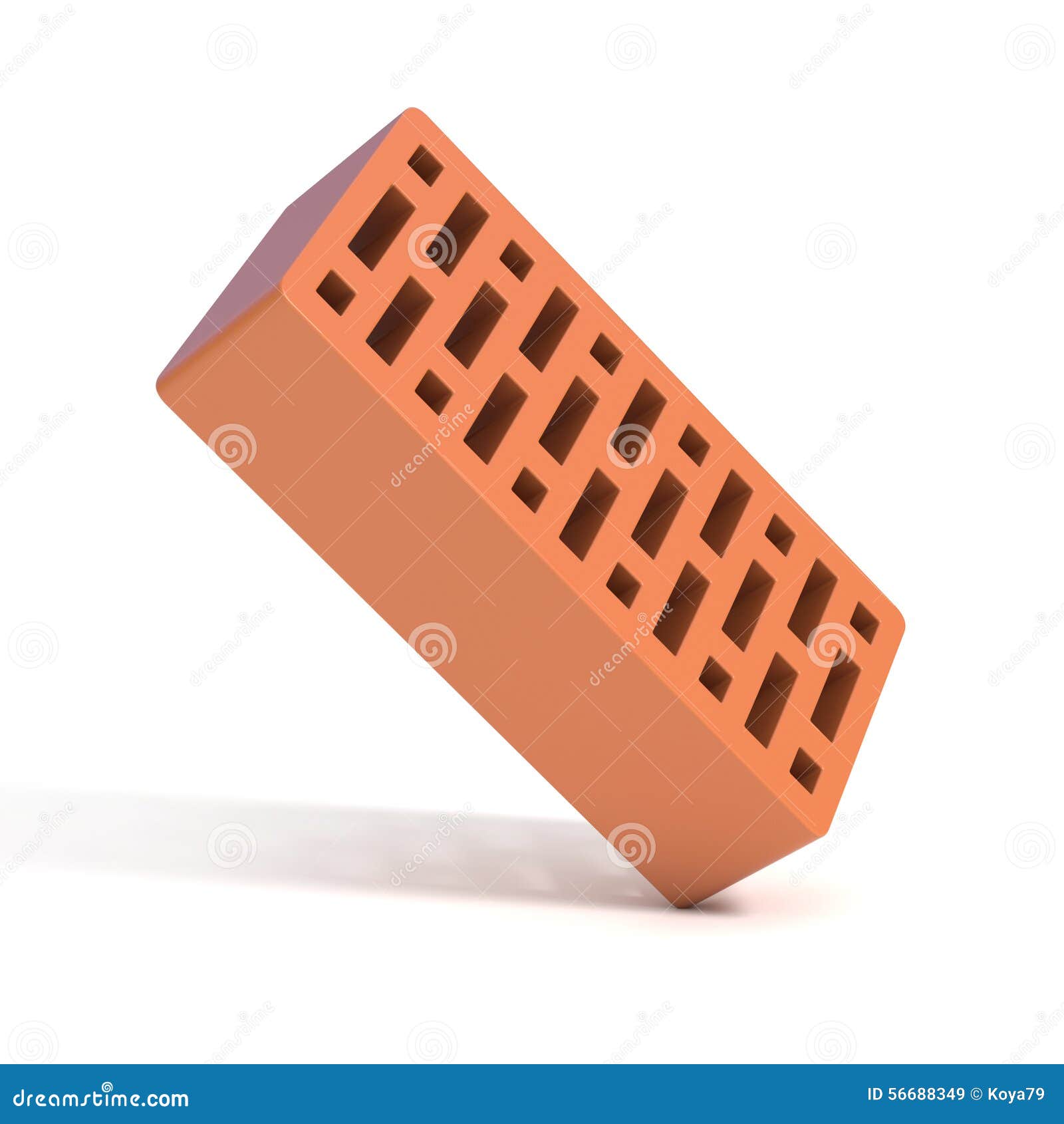 Brick on white background stock illustration. Illustration of closeup ...