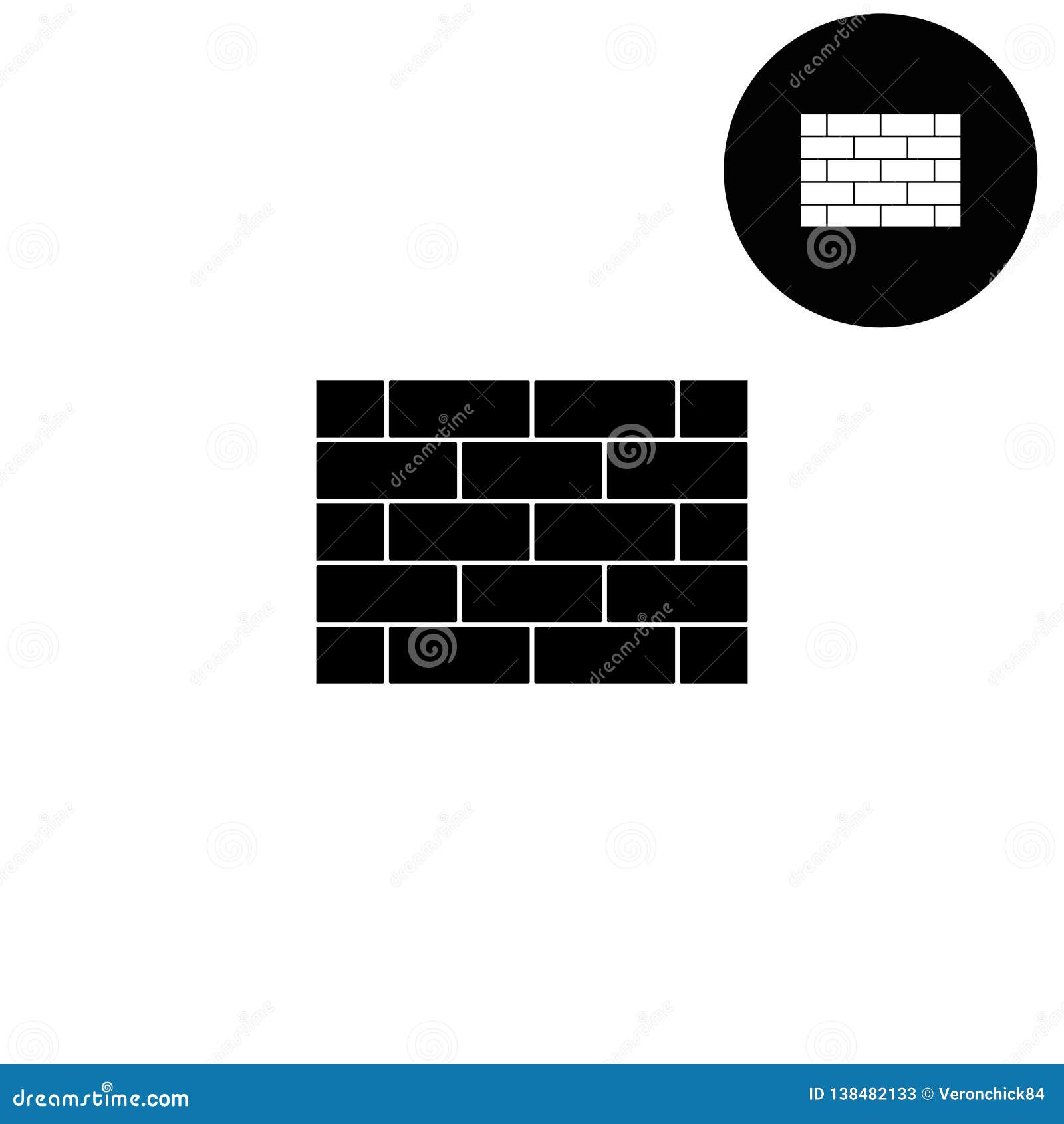 Brick - white vector icon stock vector. Illustration of dirty - 138482133