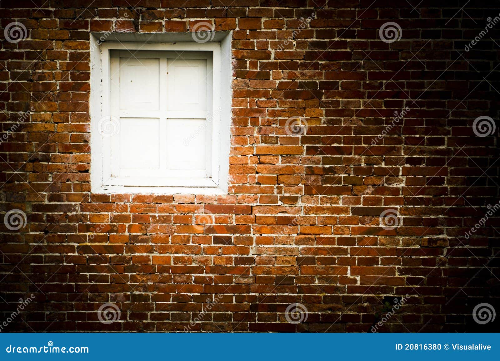 Brick with white window stock photo. Image of exterior - 20816380