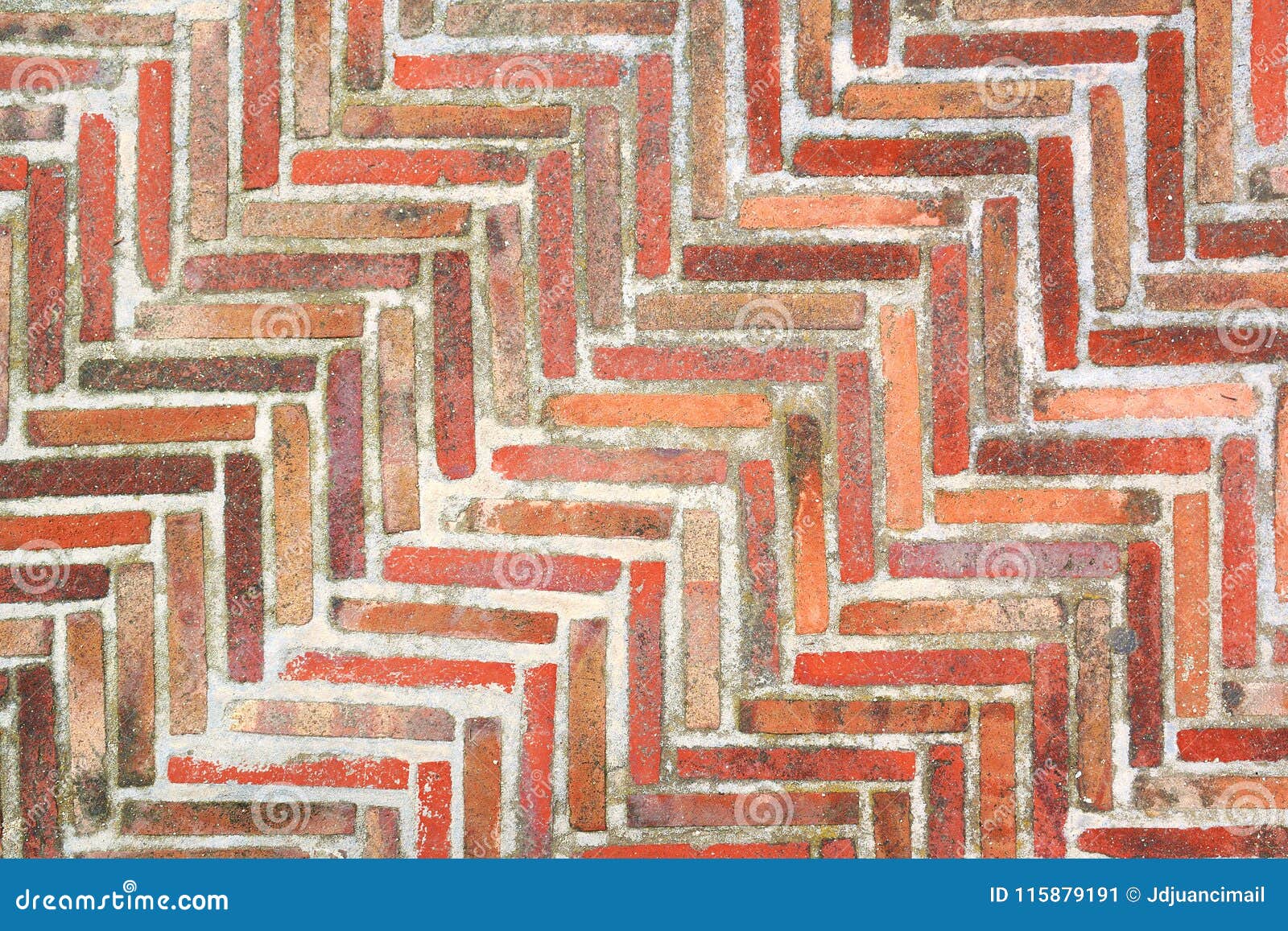 Brick Work in an Aged Floor. Ancient Fish Bone Method Stock Image ...