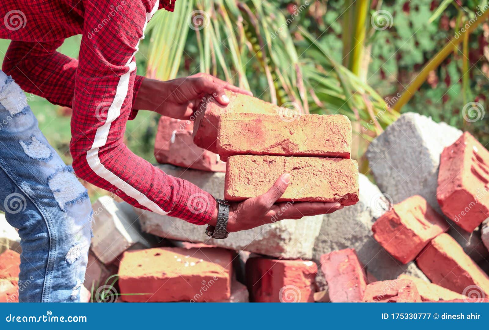 Brick Worker,Workers in a Brick Construction Side,handsome Hard Worker ...