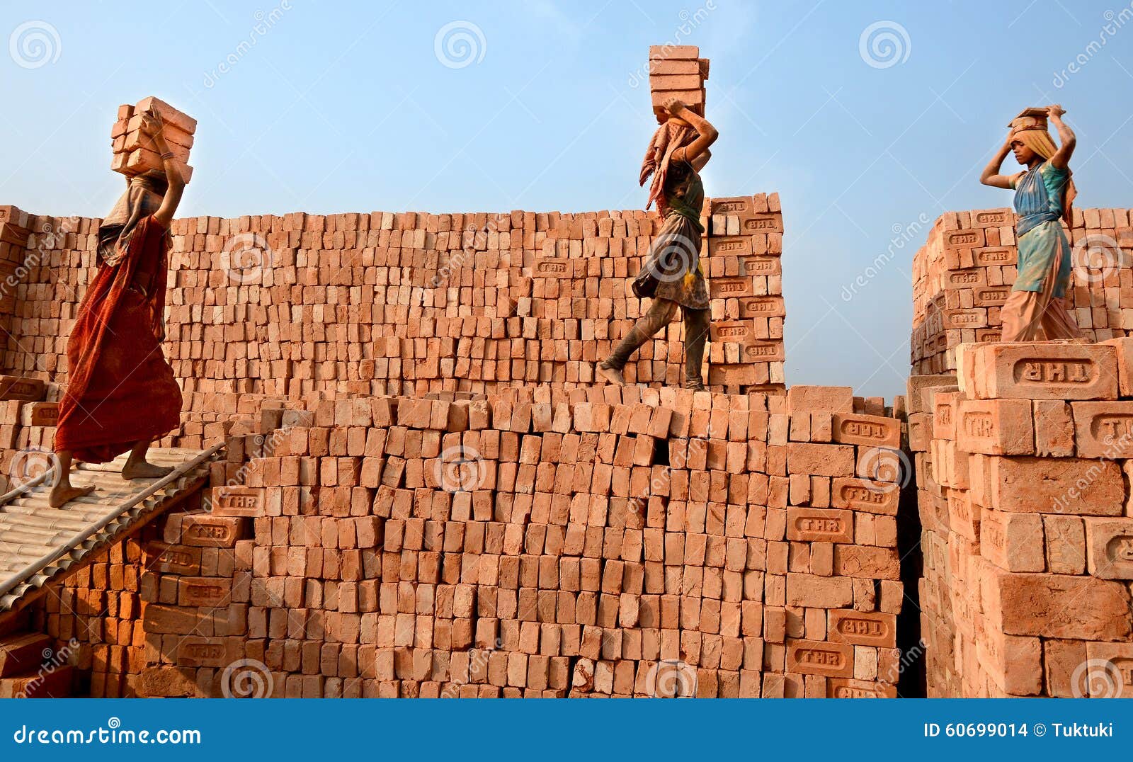 Brick Workers editorial stock image. Image of women, ladder - 60699014