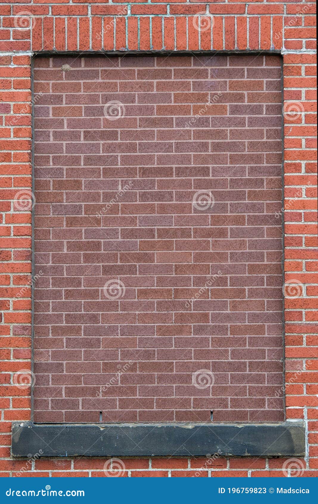 Bricked Over Window stock image. Image of design, pattern - 196759823