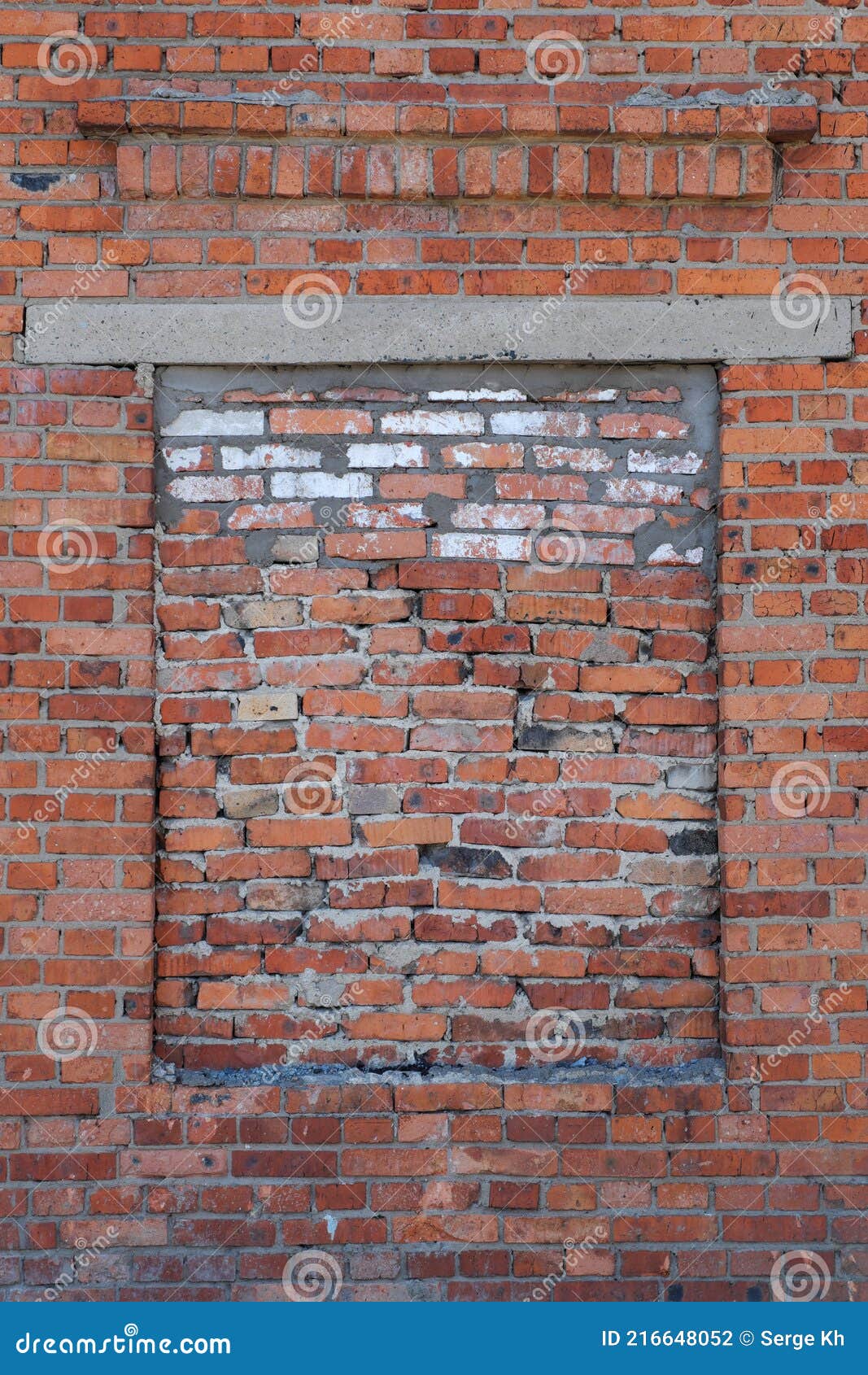 A Bricked-up Window in a Brick Wall. Isolation Mode Stock Photo - Image ...