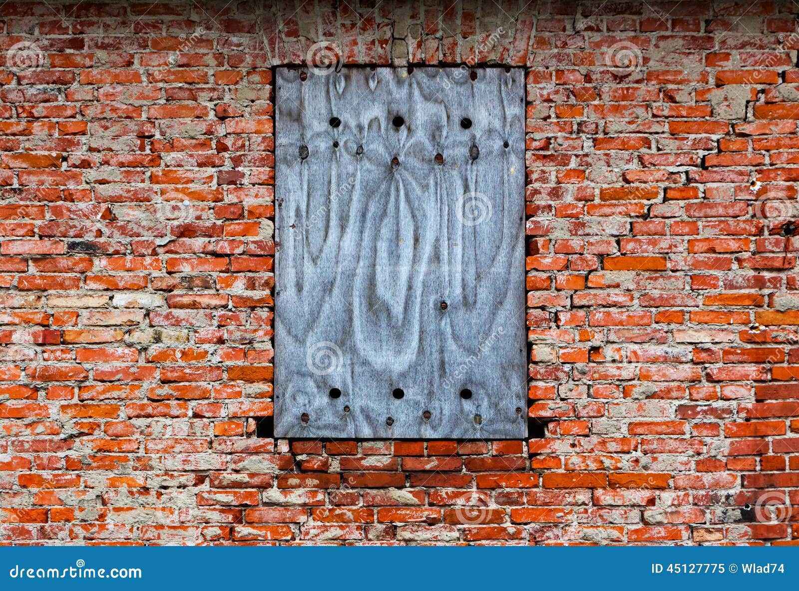 Bricked-up Window on the Old Brick Wall Stock Image - Image of stone ...