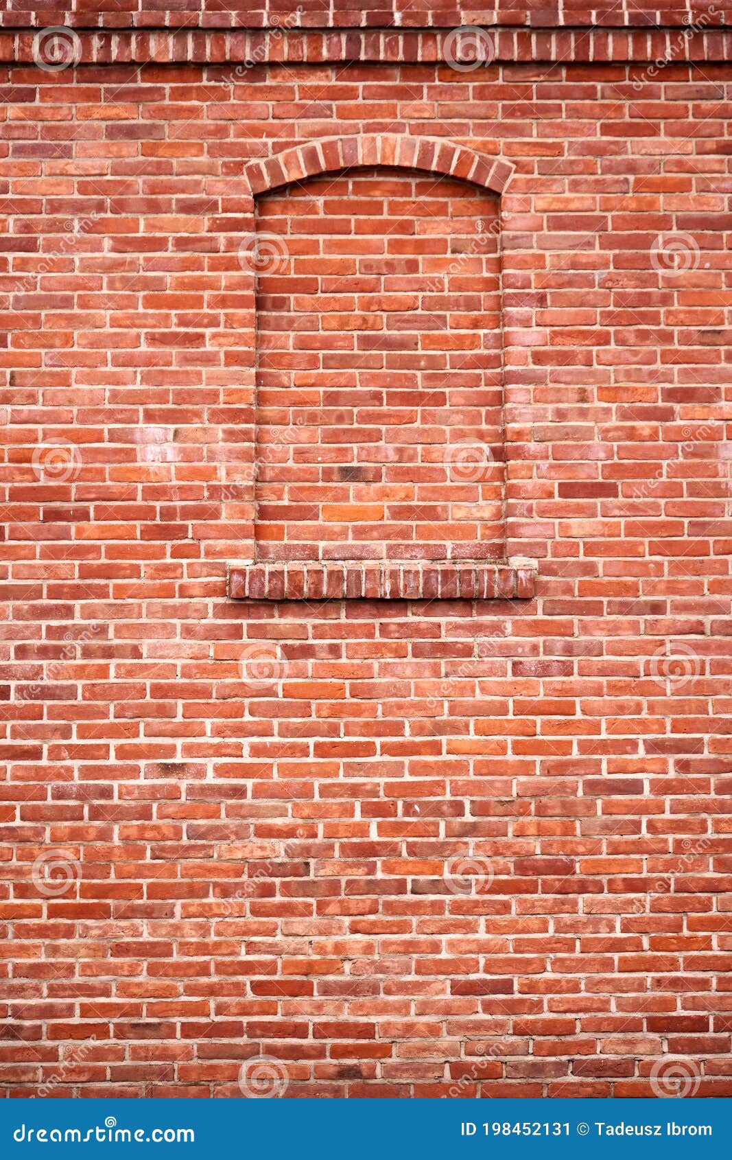 Bricked In Window On An Old Brick Building - Orange Bricks Stock Photo ...