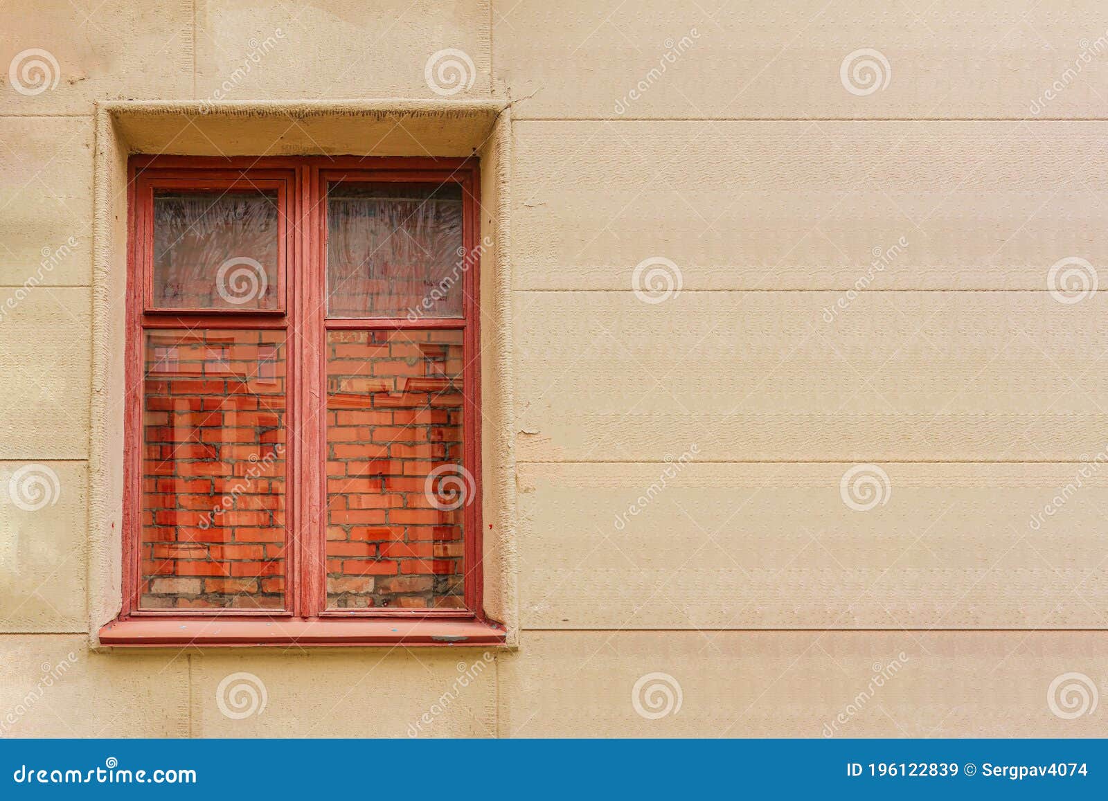 Bricked window in the wall stock image. Image of building - 196122839