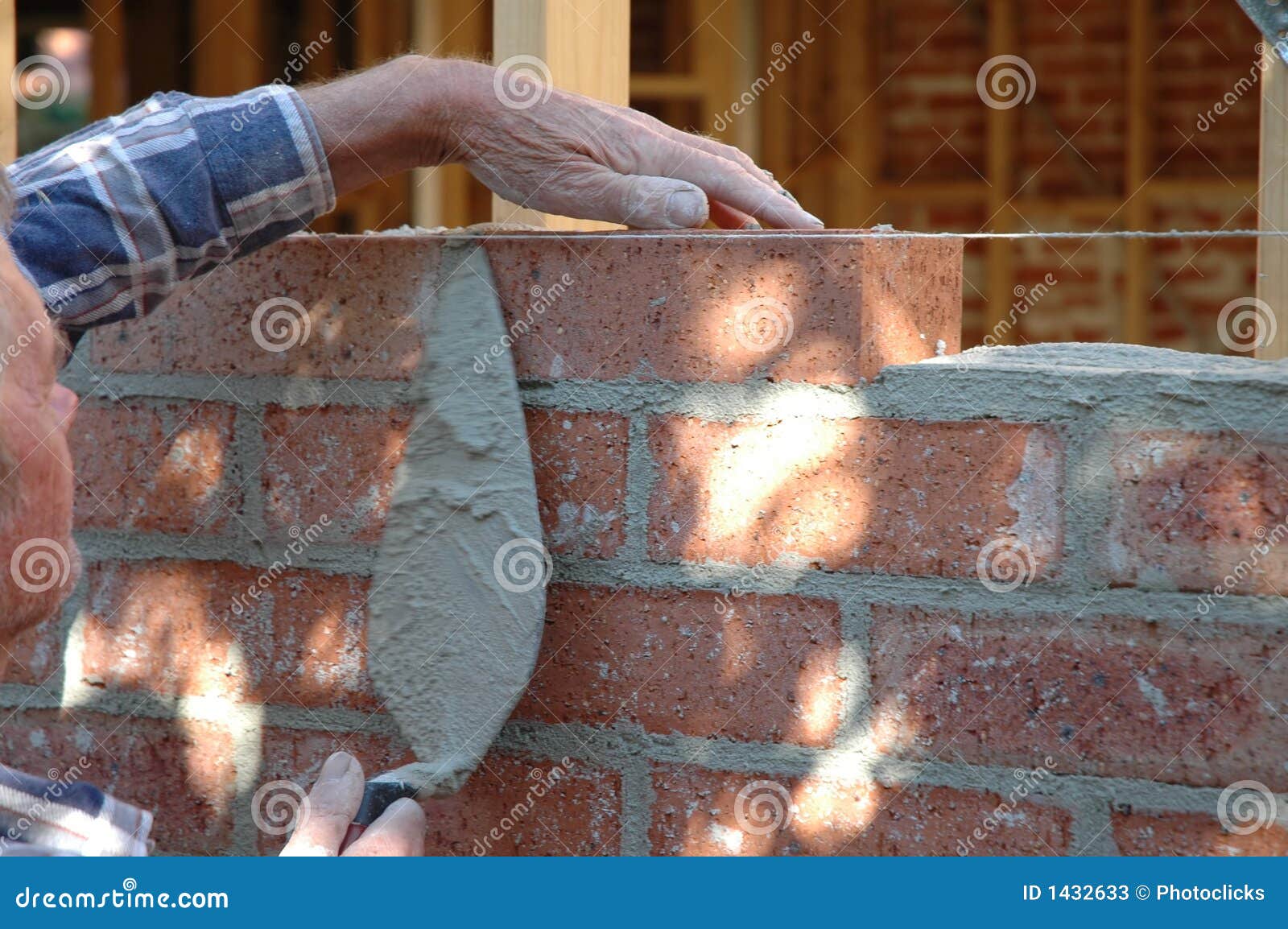 Bricklayer stock image. Image of tool, bricklayer, mortar - 1432633