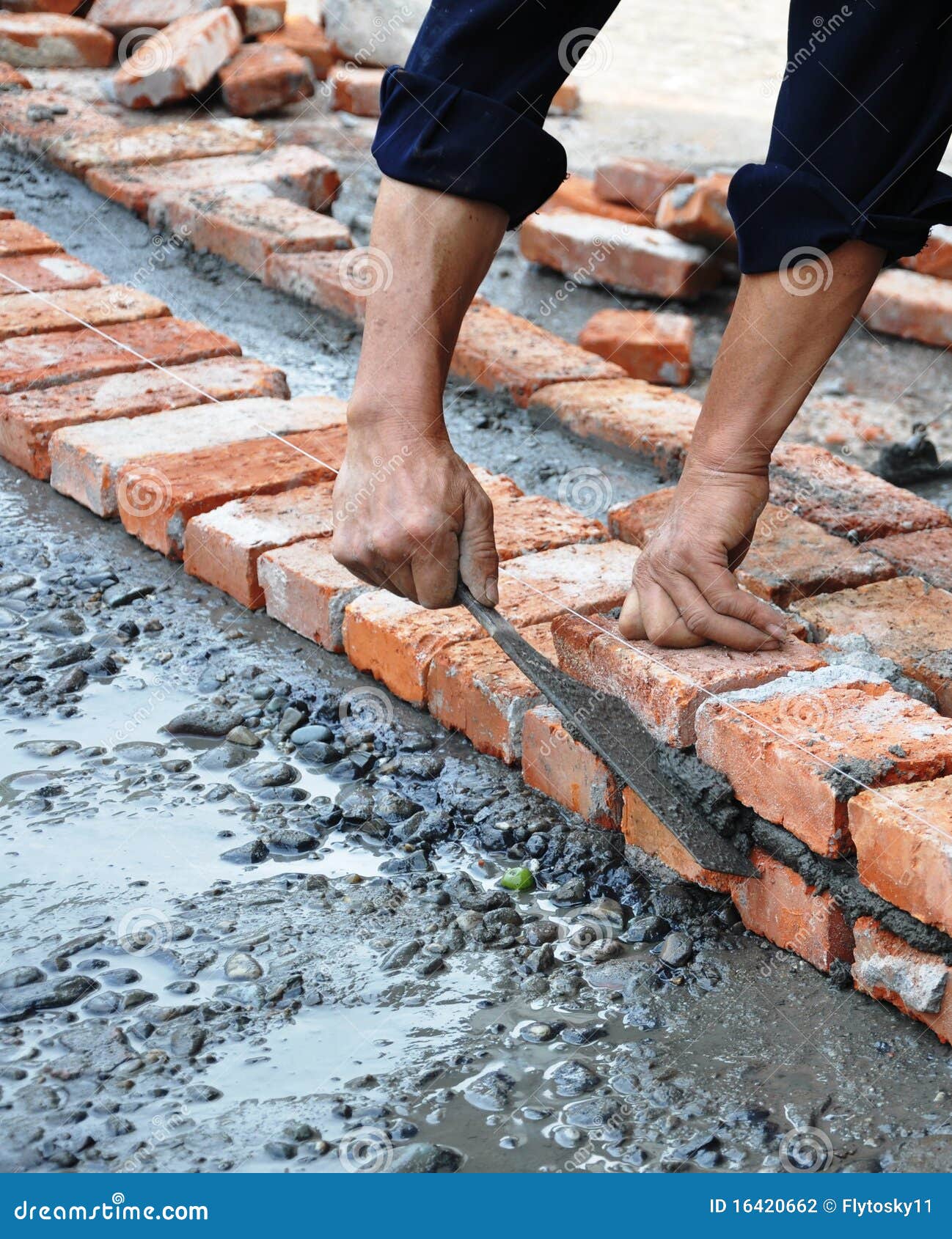 Bricklayer stock photo. Image of architecture, concrete - 16420662